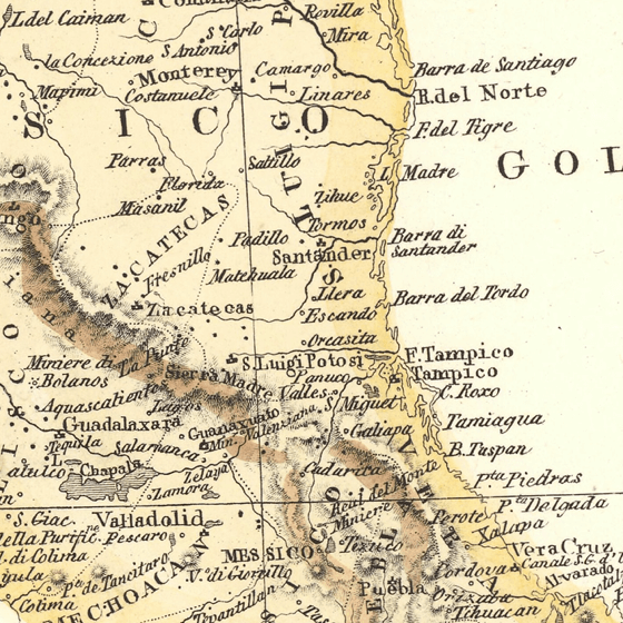 Mapa antiguo México 1838 (en italiano) – Mapoteca