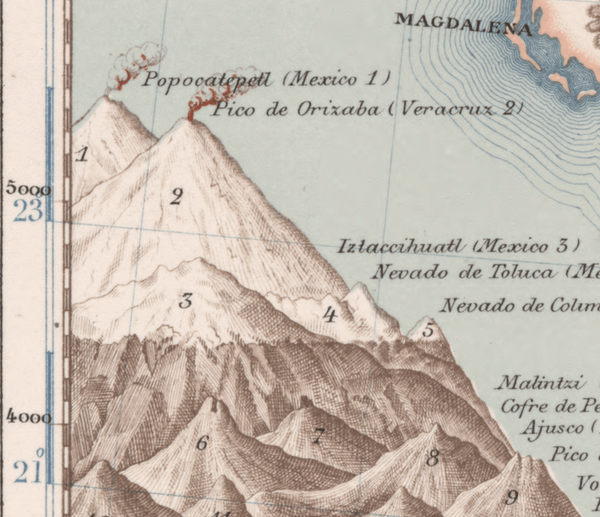 Mapa orográfico México 1888 – Mapoteca